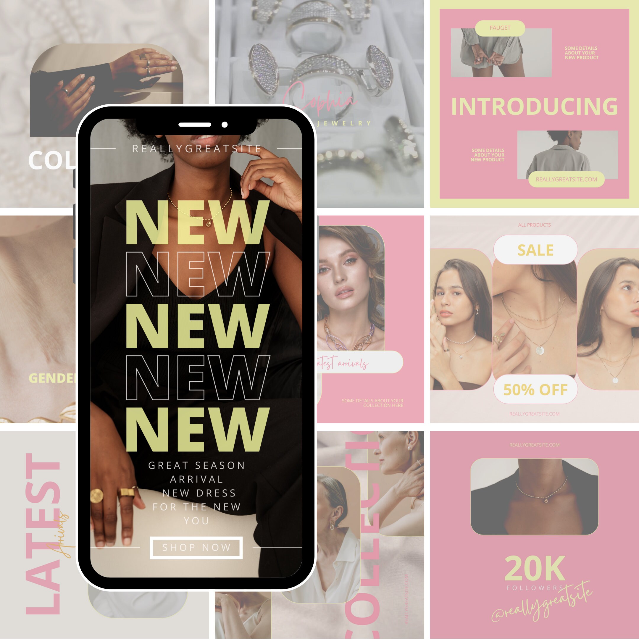 Instagram Content Templates Story Reels Minimalistic Templates Social ...