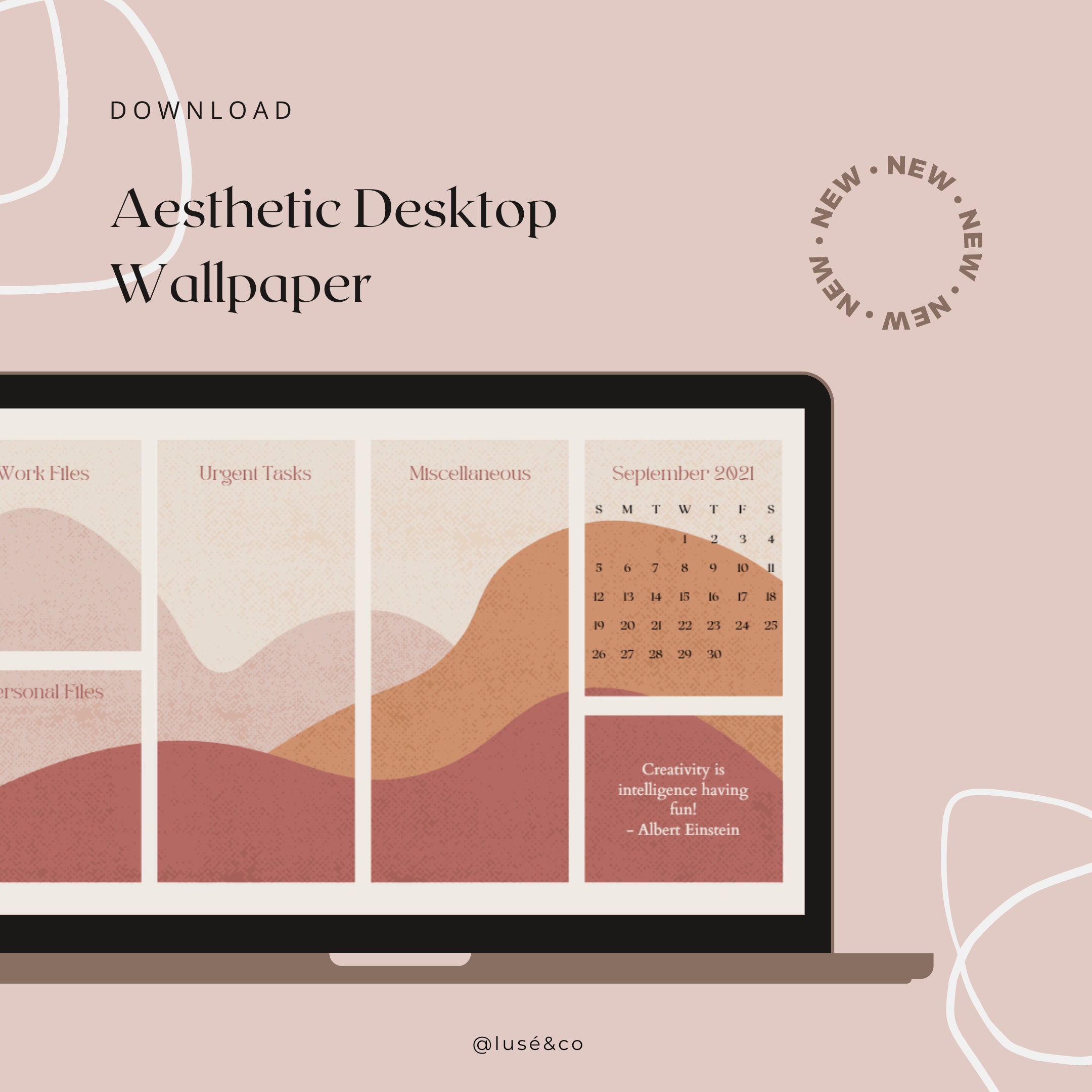 Desktop Organizer Wallpaper Calendar 2023 17 Washi Gold - Etsy