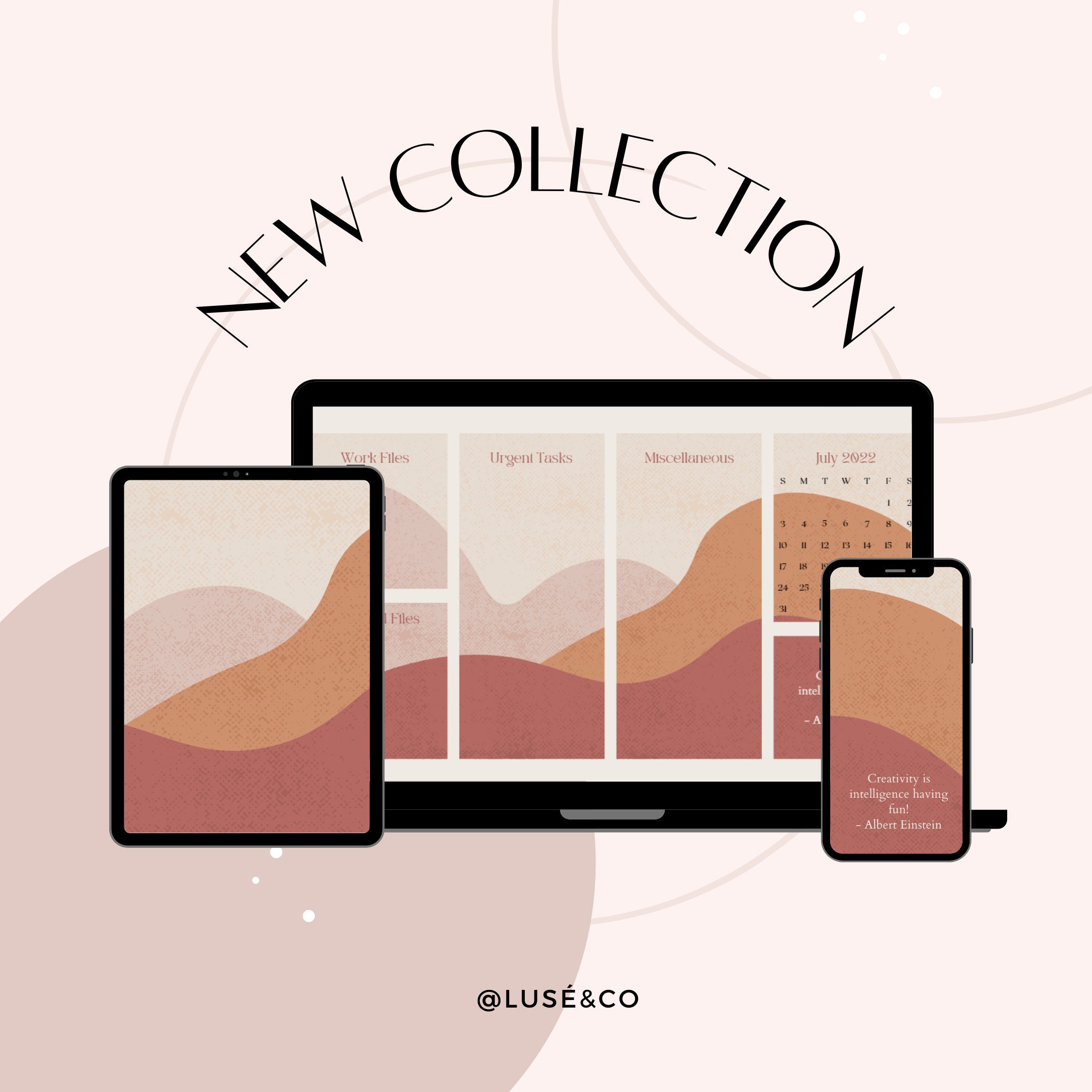 Desktop Organizer Wallpaper Calendar 2023 17 Washi Gold - Etsy