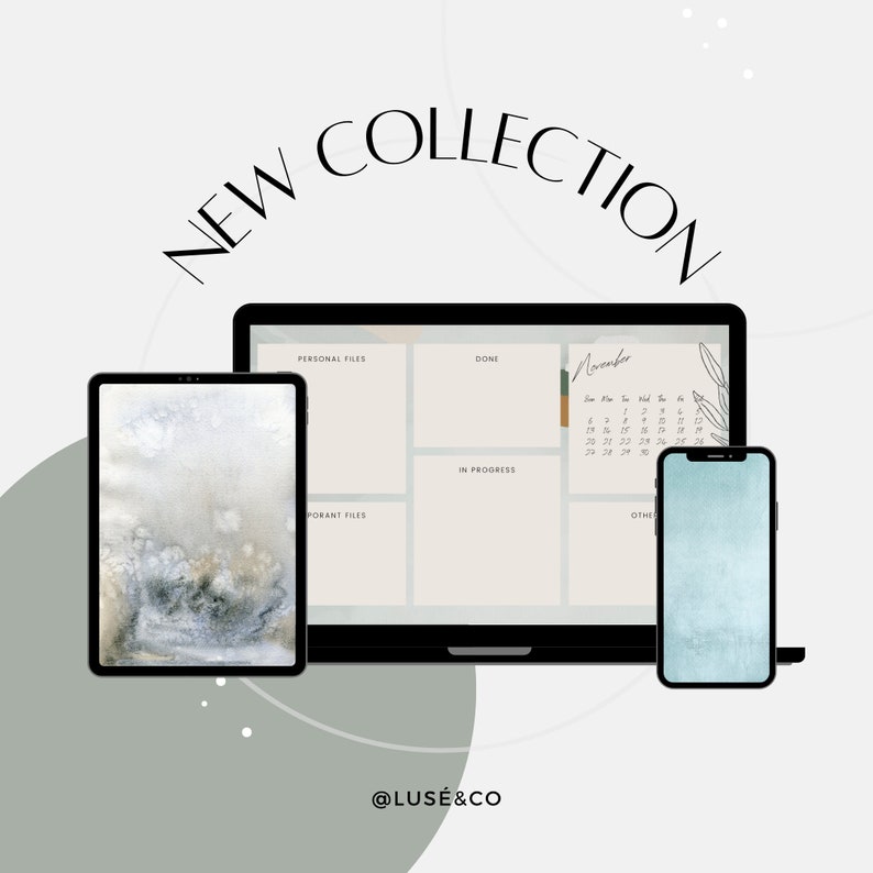 Desktop Organizer Wallpaper Calendar 2023 71 Abstract Green - Etsy UK