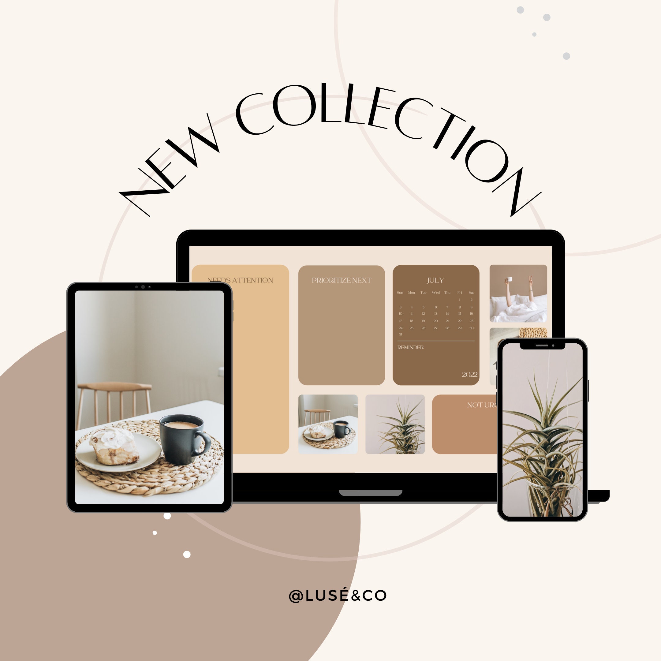 Desktop Organizer Wallpaper Calendar 2023 36 Good Vibes - Etsy