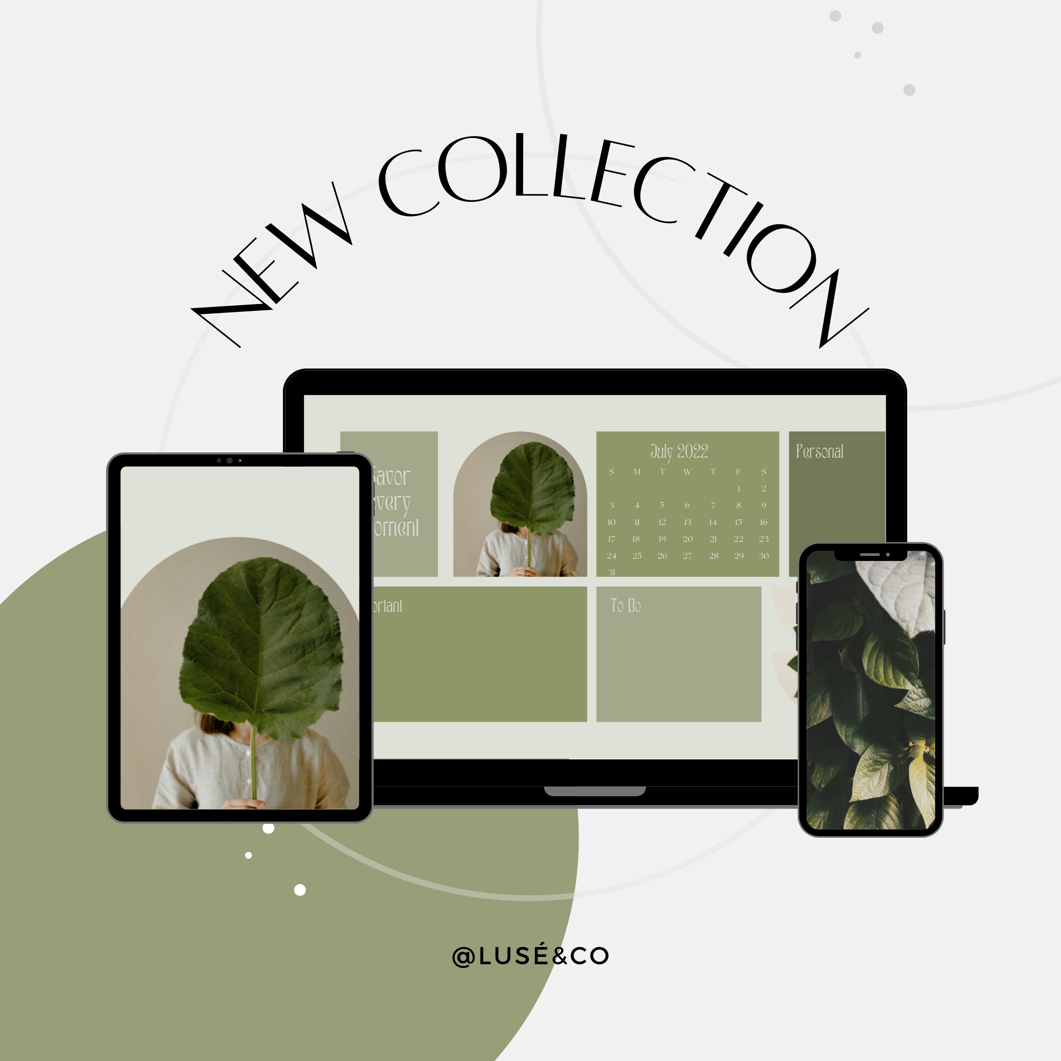 Desktop Organizer Wallpaper Calendar 2023 18 Green - Etsy