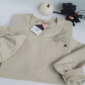 Embroidered Spiderweb Sweatshirt: Spooky Halloween Crewneck - Etsy