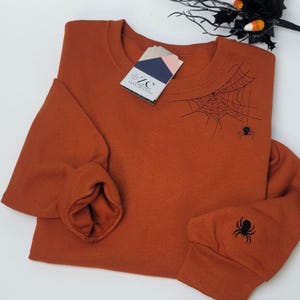 Embroidered Spiderweb Sweatshirt: Spooky Halloween Crewneck - Etsy