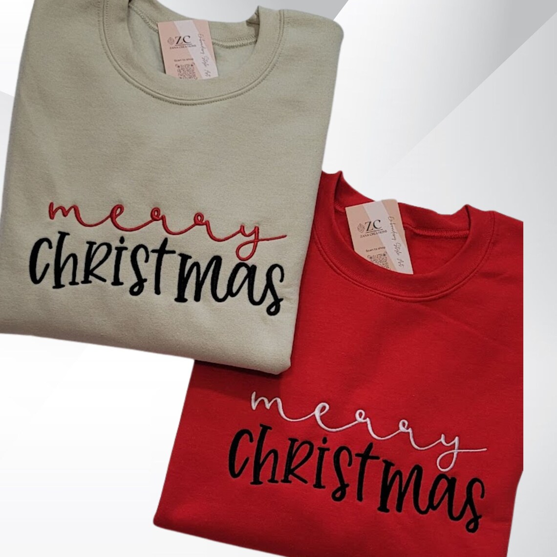 Embroidered Merry Christmas Sweatshirt: Cozy Holiday Family Sweater - Etsy