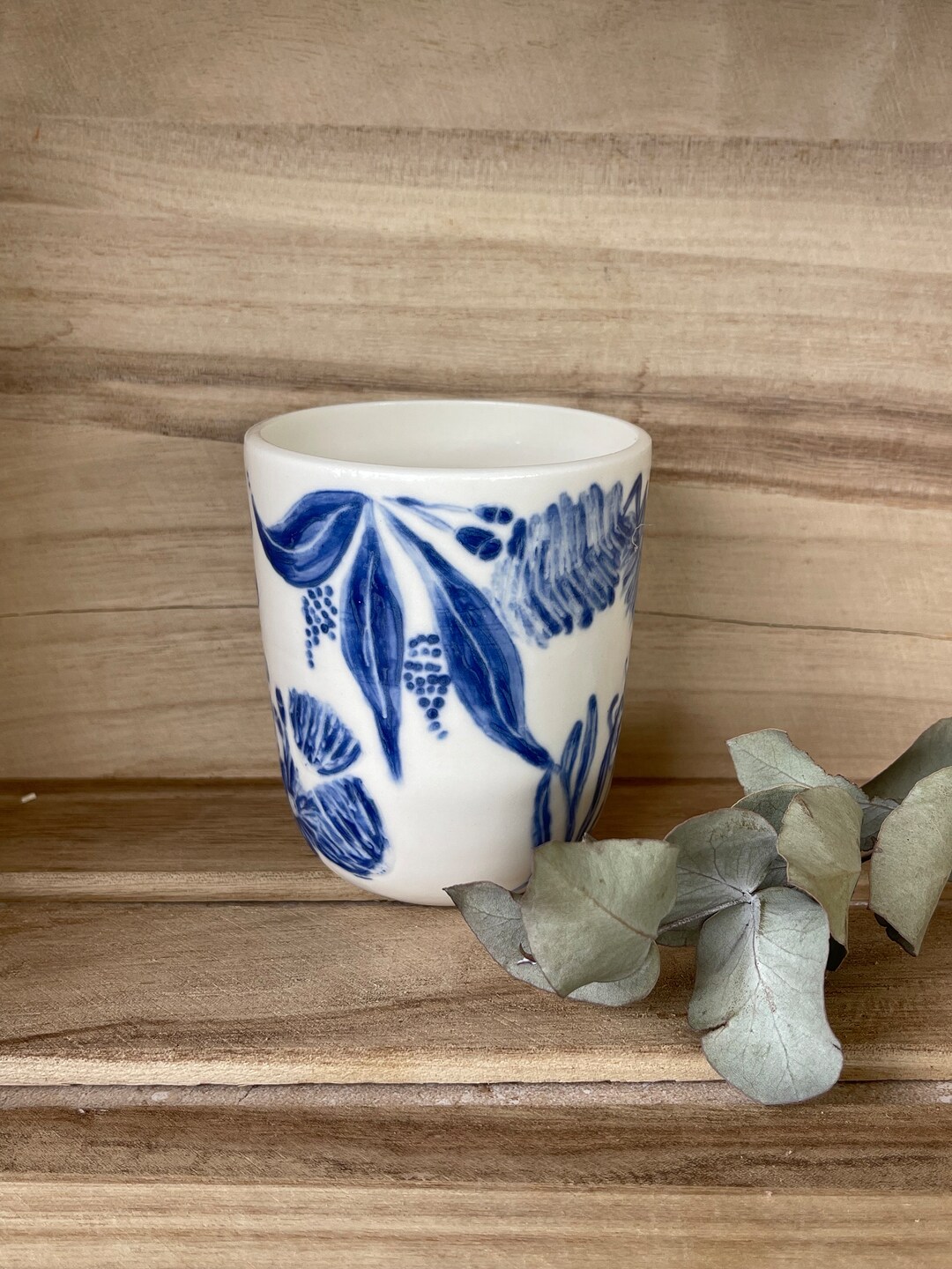 Australian Natives Blue & White Tumbler / Cup/ Travel Mug 11oz - Etsy