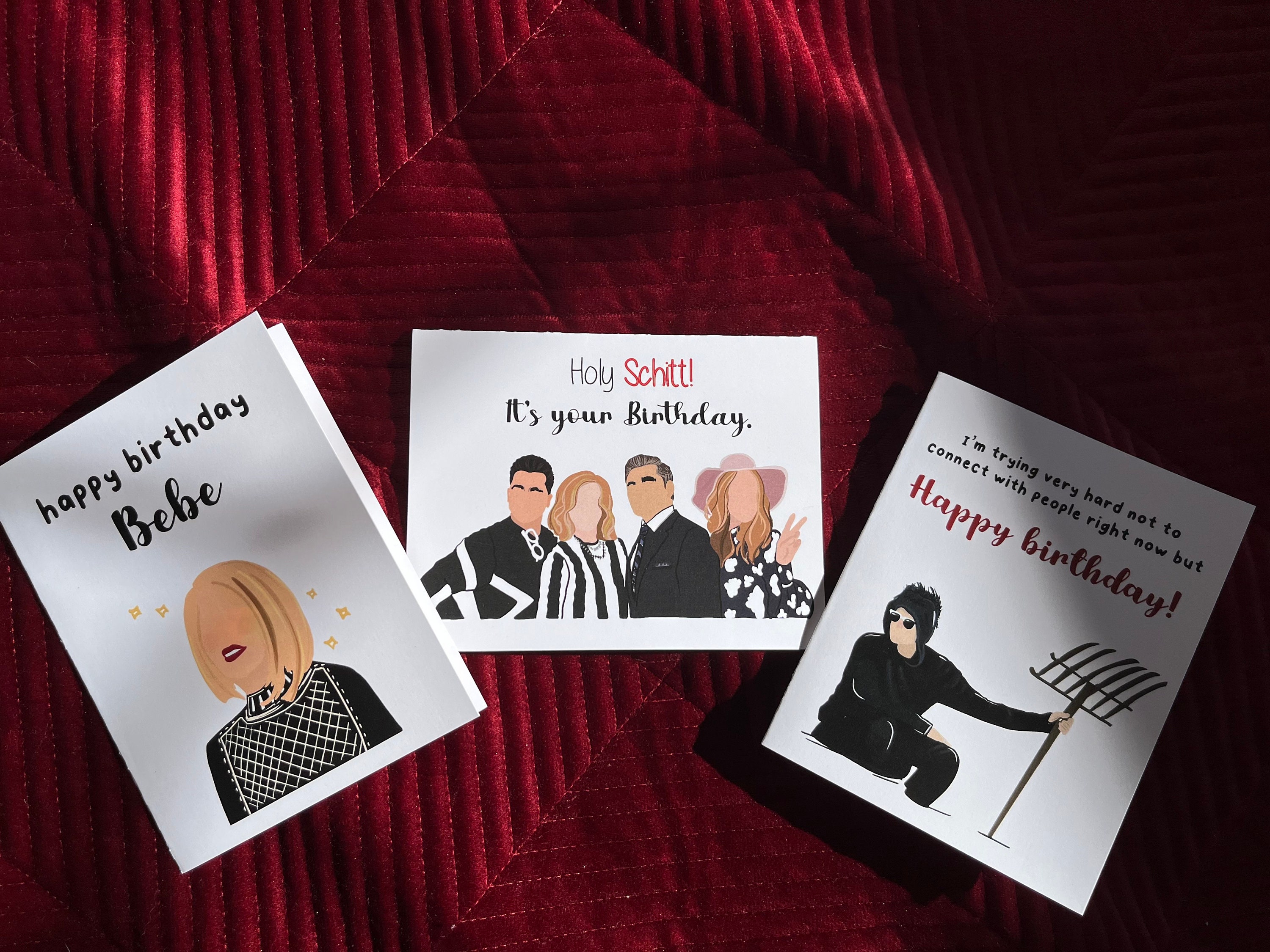 Schitt's Creek Birthday Cards Moira Rose, David Rose, Johnny Rose ...