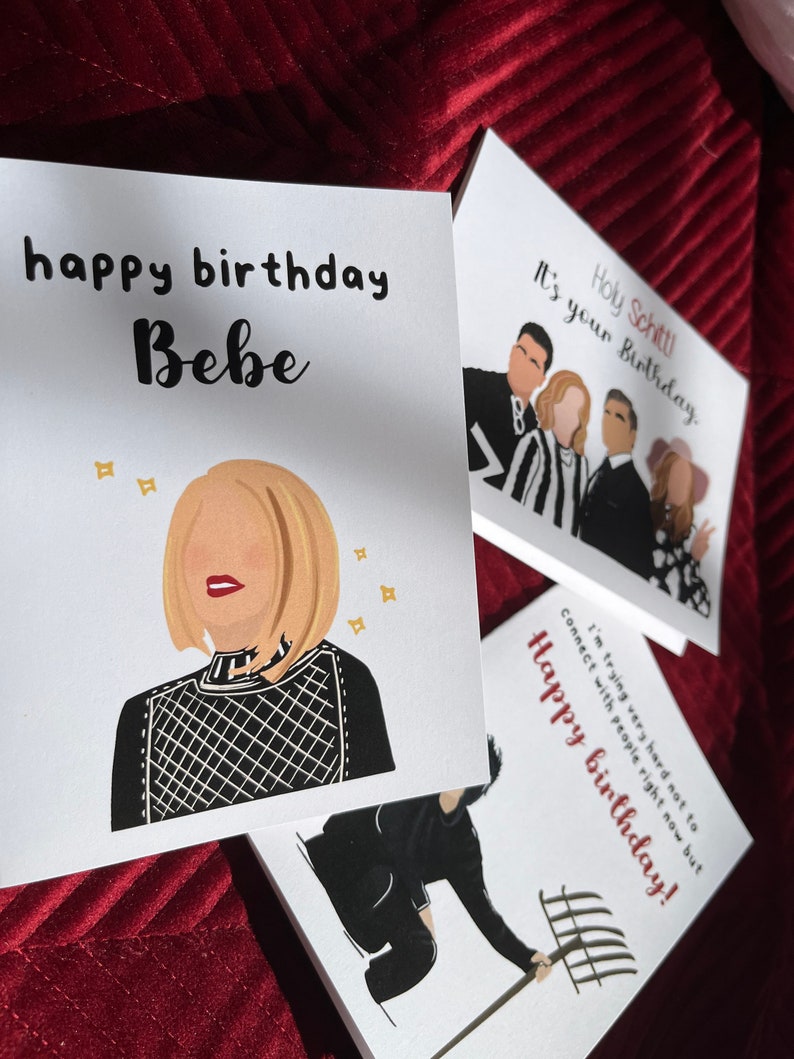 Schitt's Creek Birthday Cards Moira Rose, David Rose, Johnny Rose ...