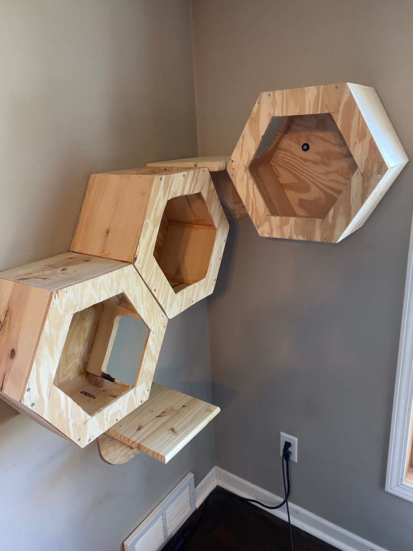 Wall Hanging Cat Hexagon - Etsy
