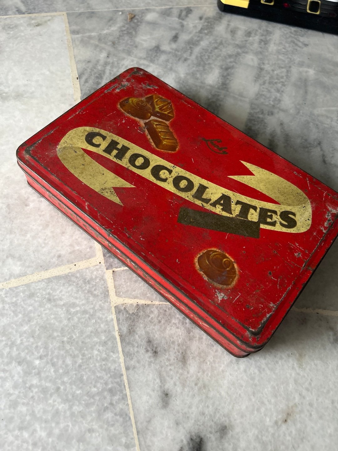 Lucky 1950 Vintage Chocolate Tin Box // Rare Vintage Unit - Etsy