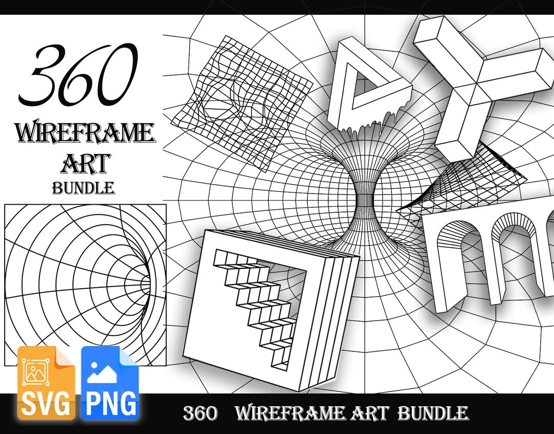 360 Wireframe Art Tattoo Design Brush | PNG | SVG | - Etsy