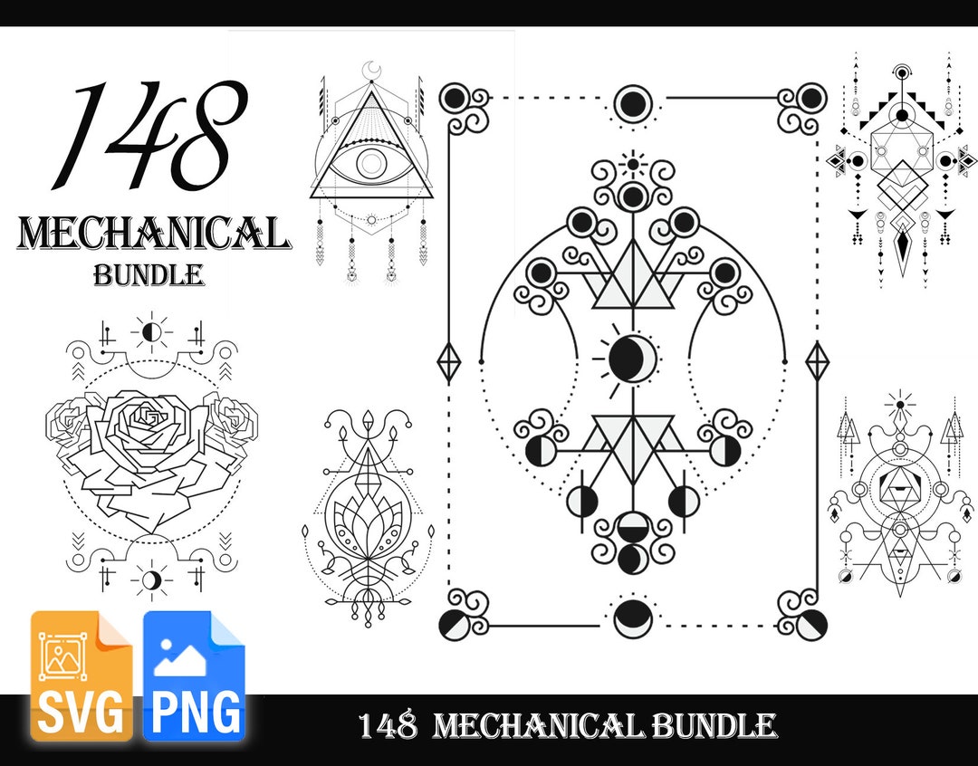 148 Graphs Math Tattoo Design Bundle |PNG |SVG | - Etsy