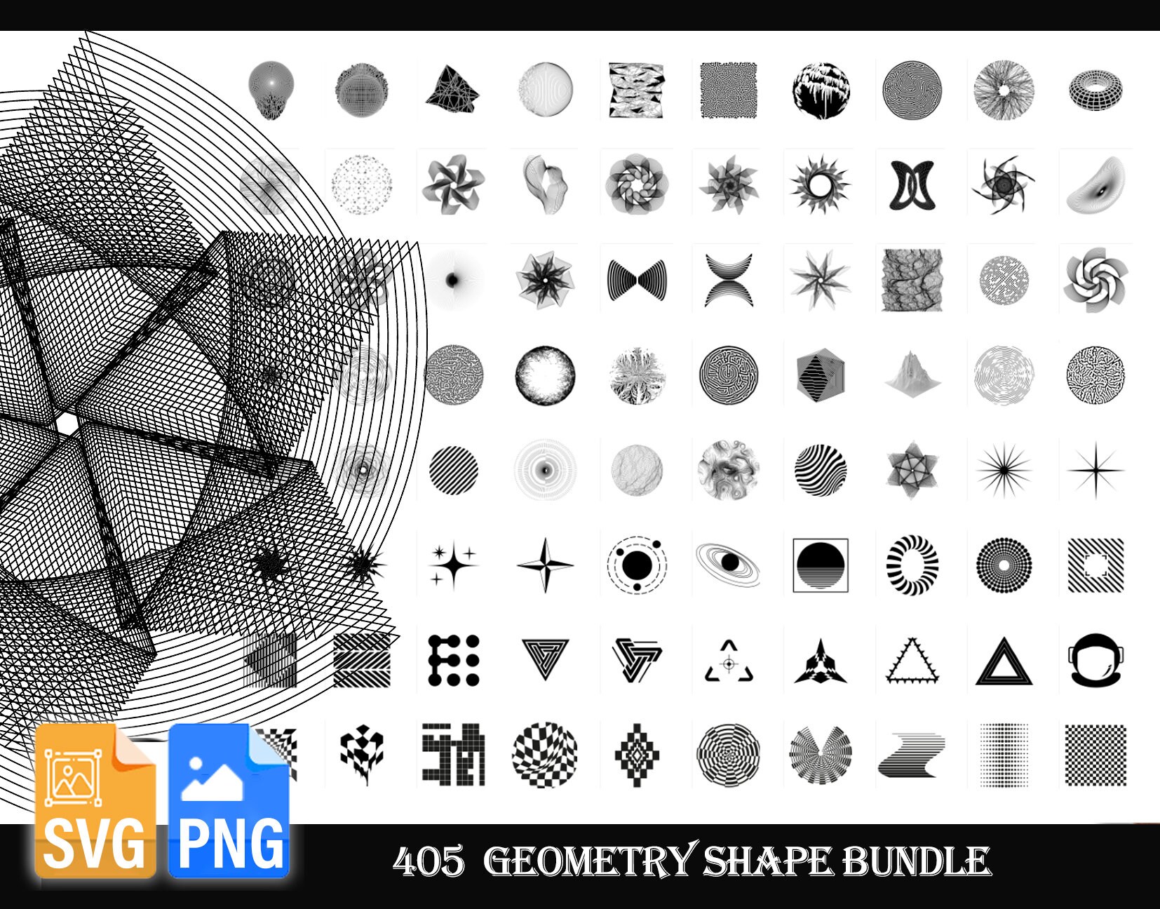 405 Geometry Shape Design Bundle SVG PNG - Etsy