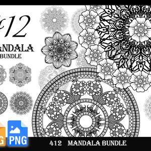412 Mandala Tattoo Design Bundle |geometric Flower|svg | PNG | - Etsy