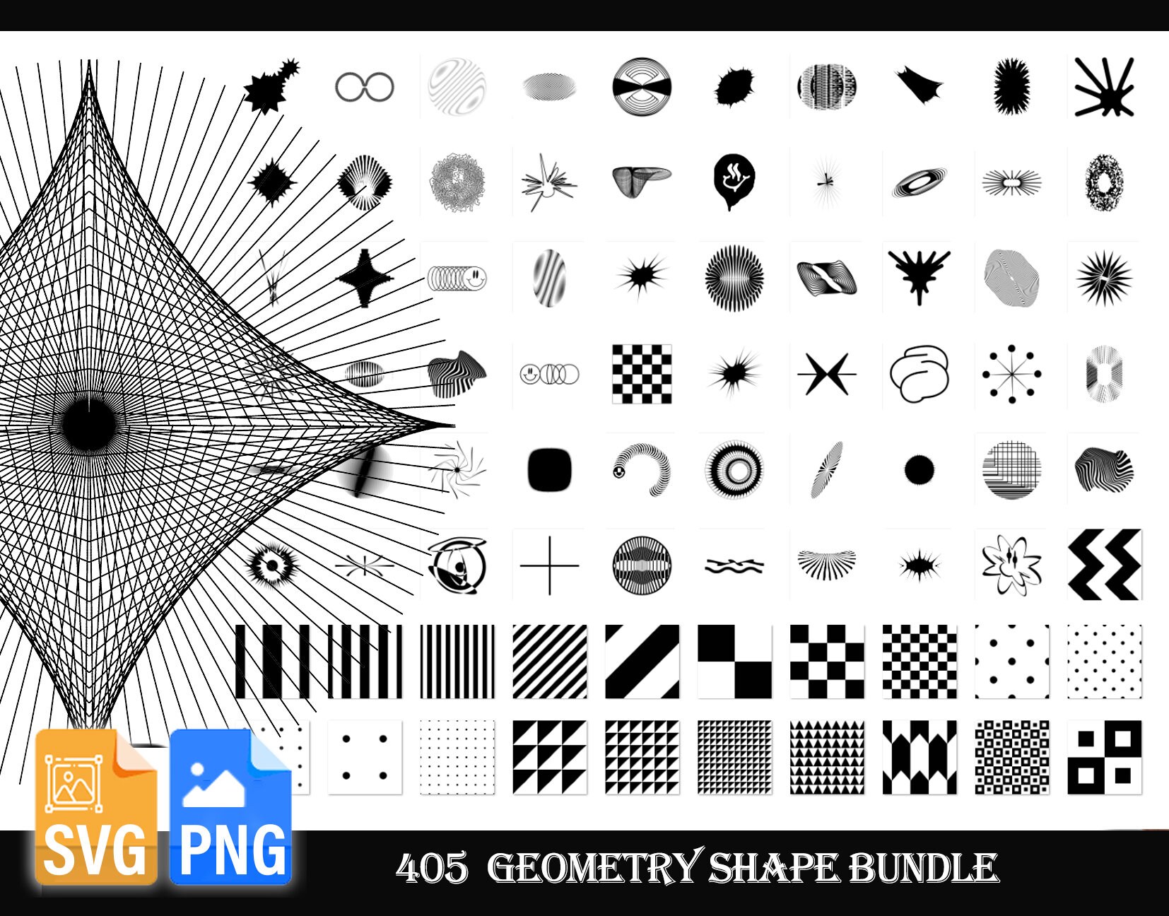 405 Geometry Shape Design Bundle SVG PNG - Etsy