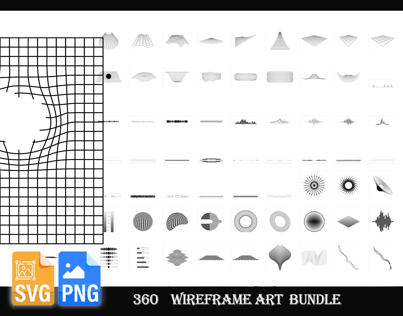 360 Wireframe Art Tattoo Design Brush | PNG | SVG | - Etsy