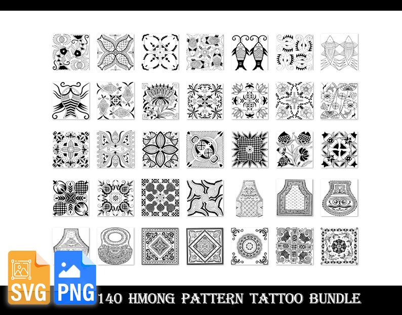 140 Hmong Pattern |SVG | PNG | - Etsy