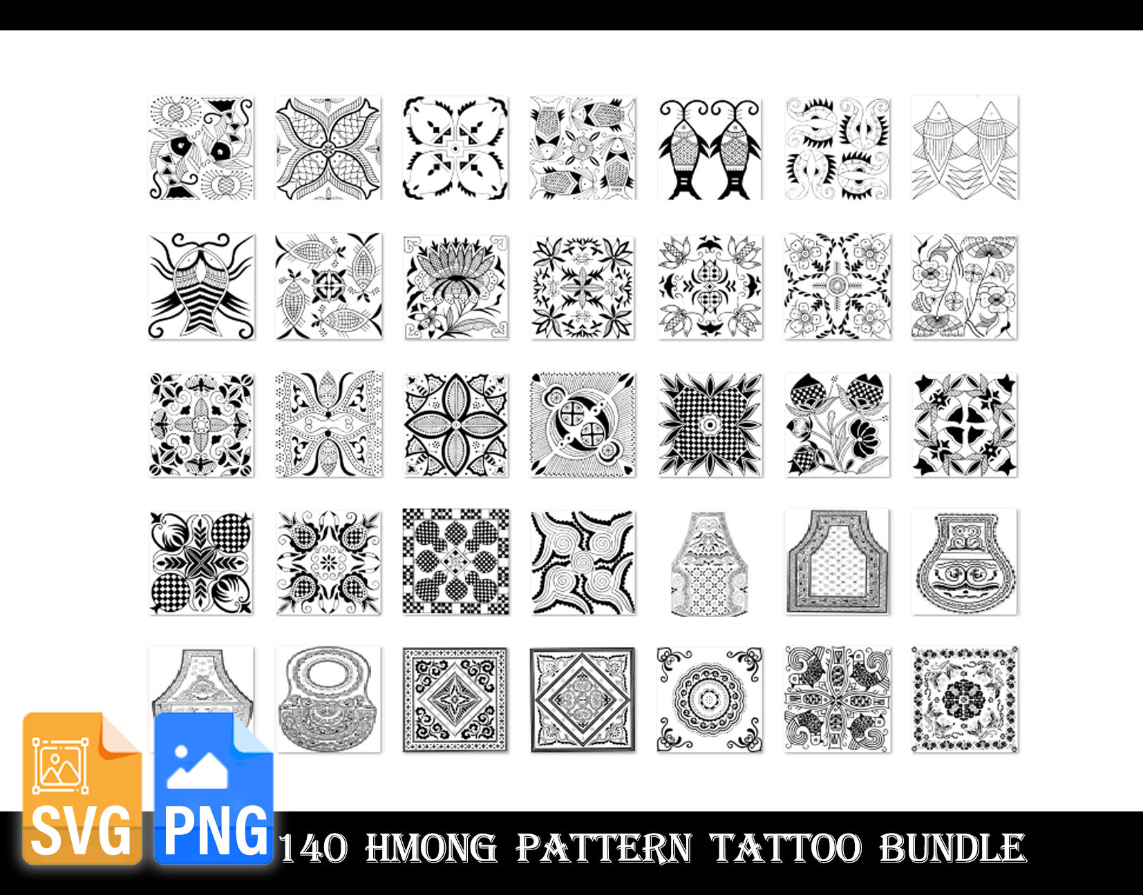 140 Hmong Pattern |SVG | PNG | - Etsy
