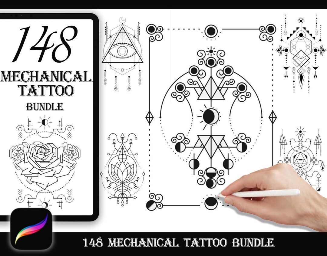 148 Graphs Math Tattoo Design | Brush Stamps Bundle for Procreate | - Etsy