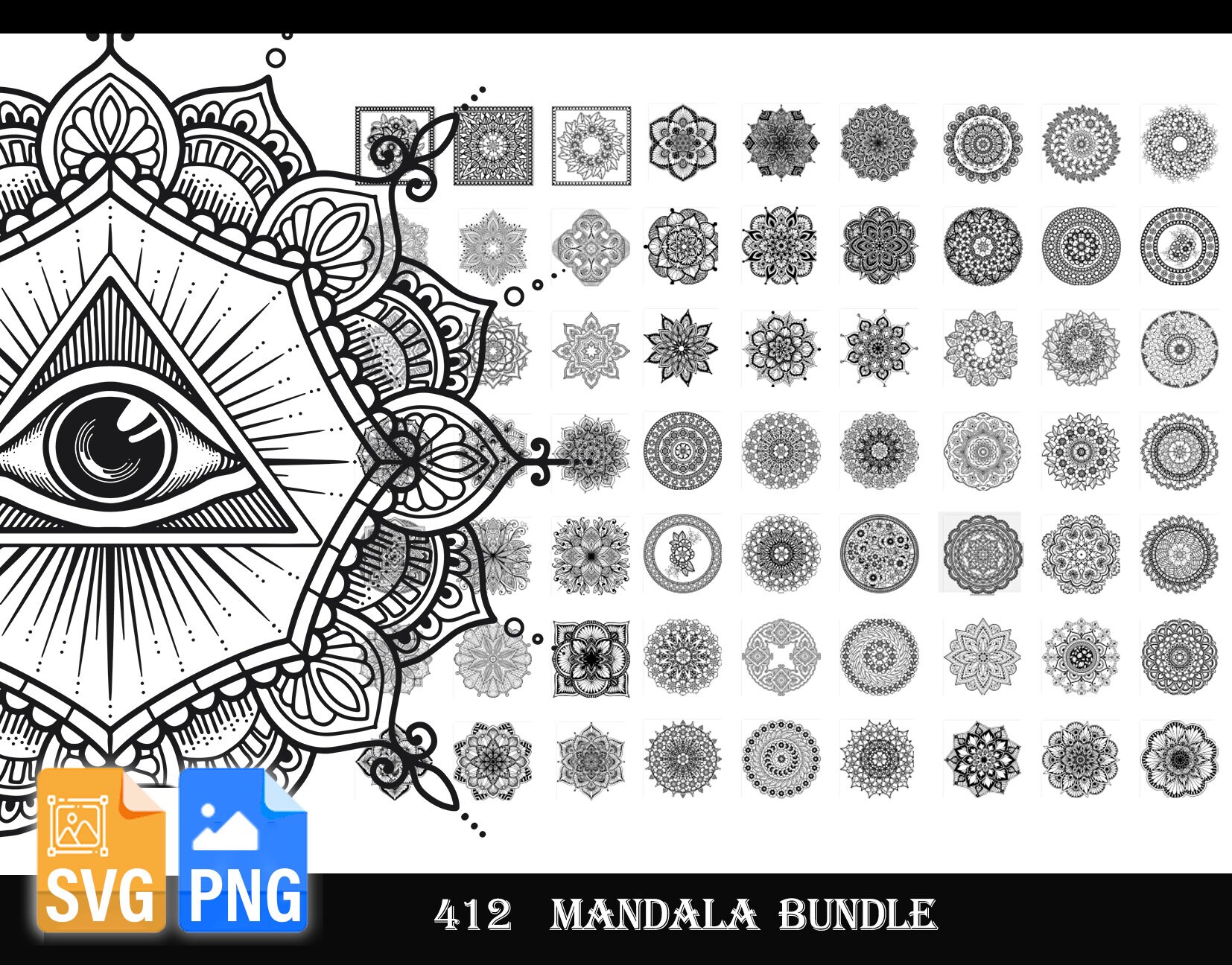 412 Mandala Tattoo Design Bundle |geometric Flower|svg | PNG | - Etsy