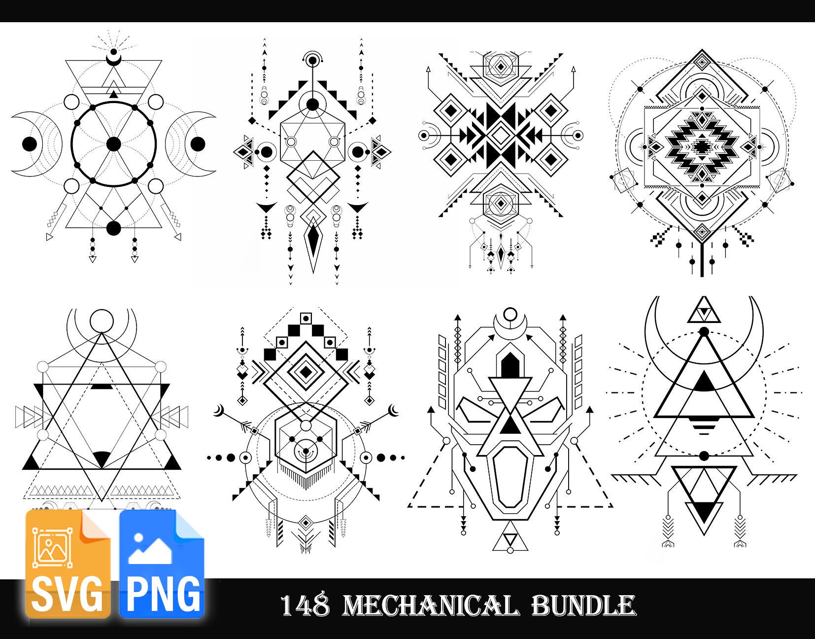 148 Graphs Math Tattoo Design Bundle |PNG |SVG | - Etsy
