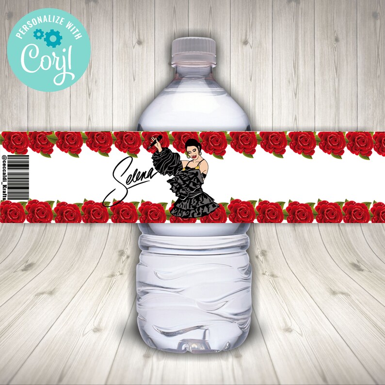 Selena Water Bottle Template Instant Download - Etsy