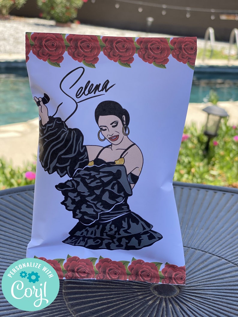 Selena Quintanilla Invitation Chip Template Water Label INSTANT ...