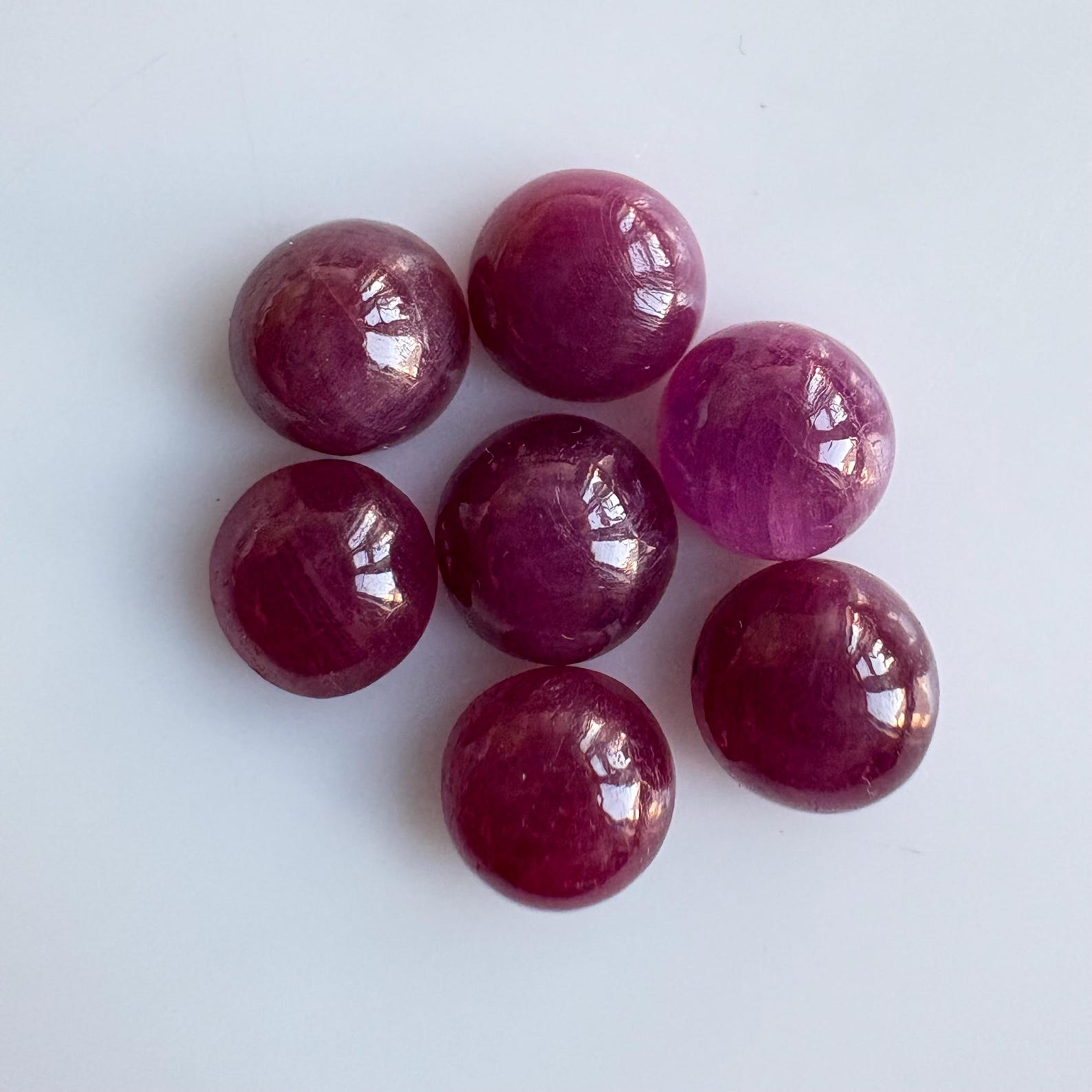 5 Pcs 6mm Natural Ruby Smooth Round Cabochon Gemstone - Price per Lot ...