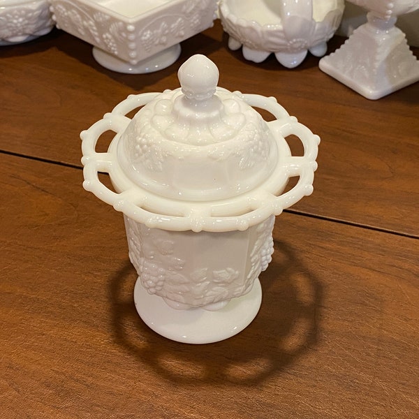 Indiana Milk Glass Panel Grape - Etsy