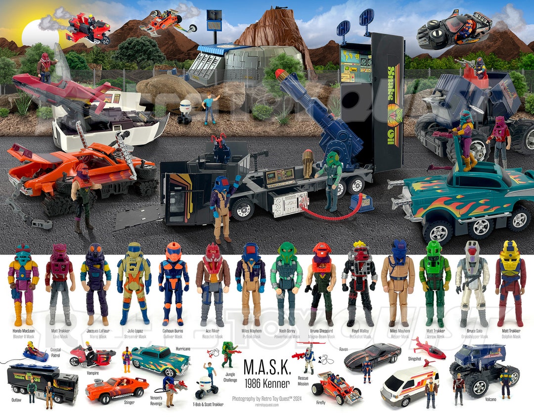 M.A.S.K. Action Figures Reference Print original 1986 Toy Line - Etsy