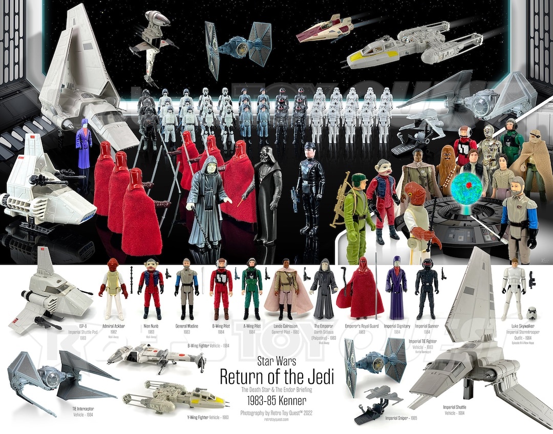 Star Wars Return of the Jedi DEATH STAR Action Figures Reference Print ...