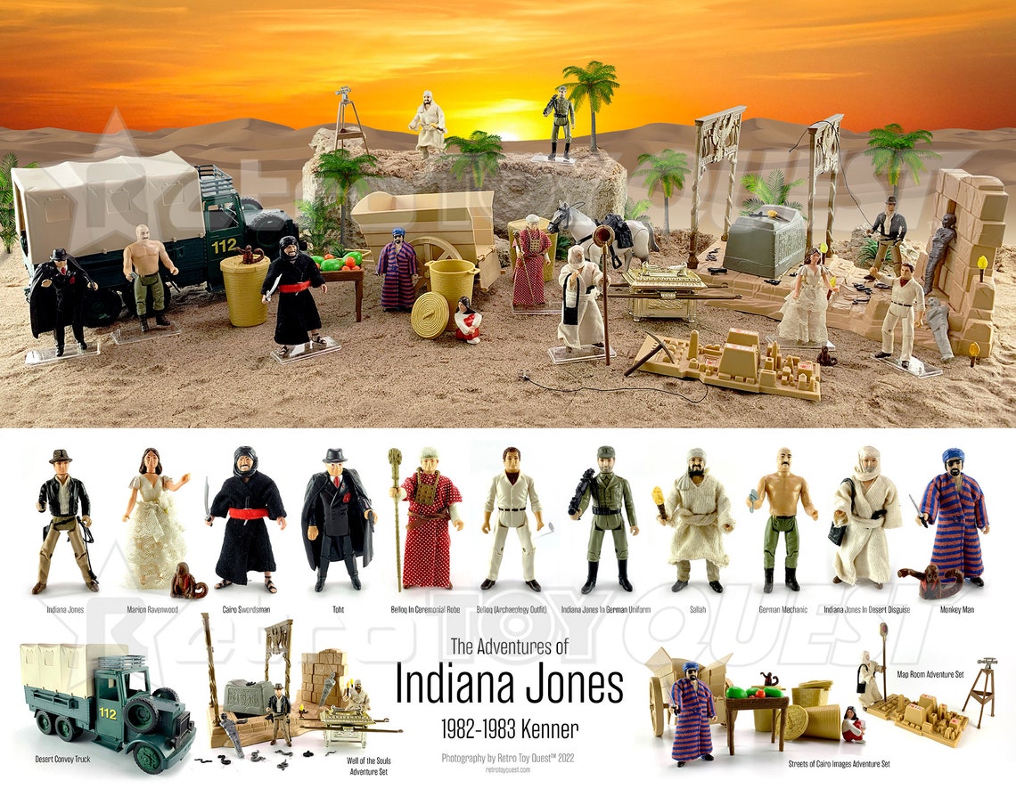The Adventures of Indiana Jones Action Figures Reference Print original ...