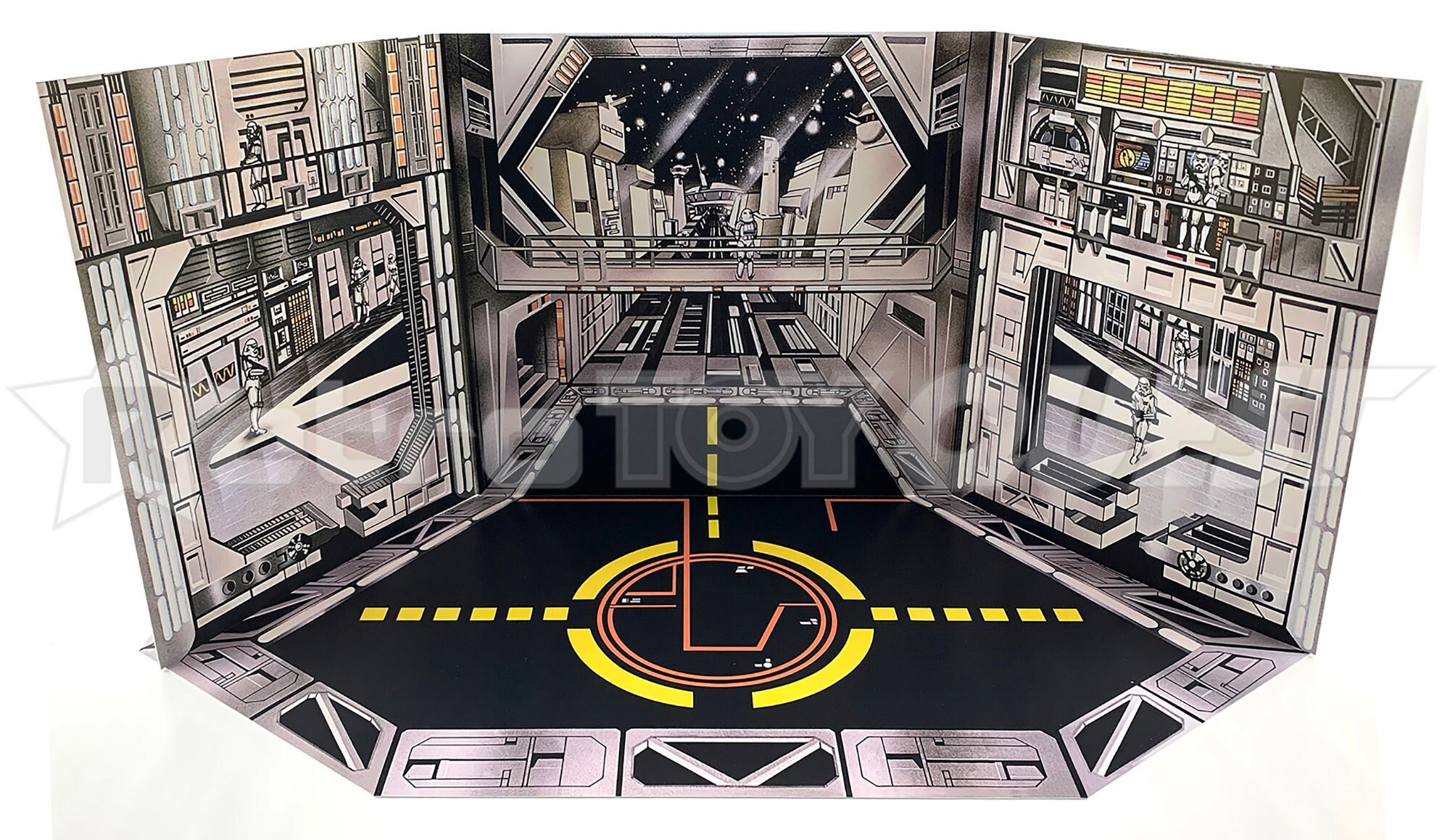 Death Star Print for Action Figure Display 30 X 23 Reproduction Print ...