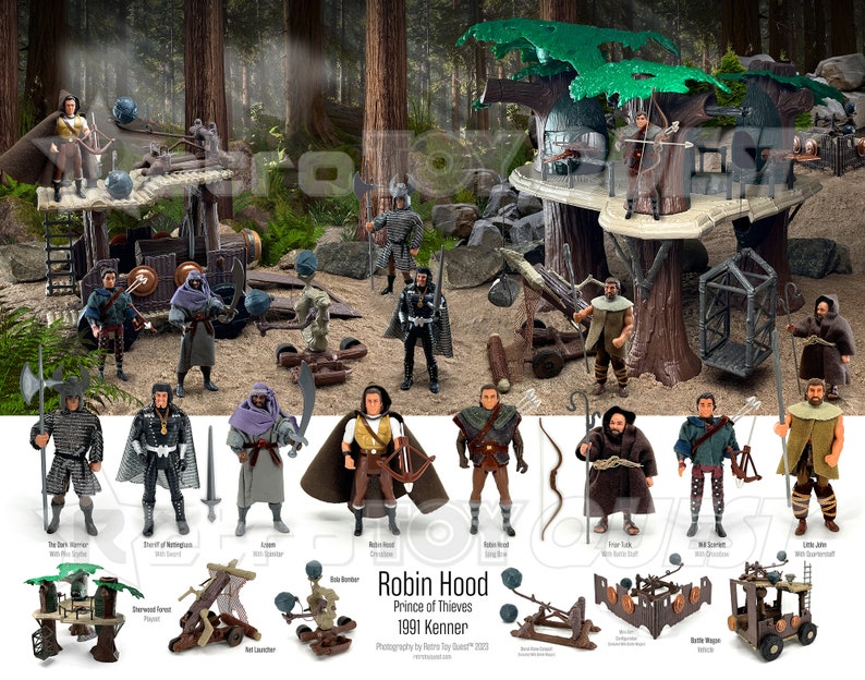 Robin Hood Prince of Thieves Action Figures Reference Print original ...