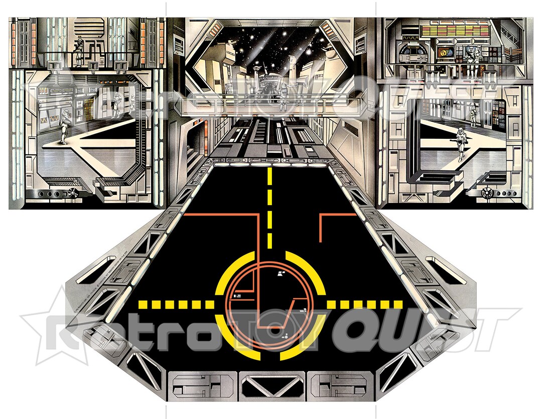 Death Star Print for Action Figure Display 30 X 23 Reproduction Print ...