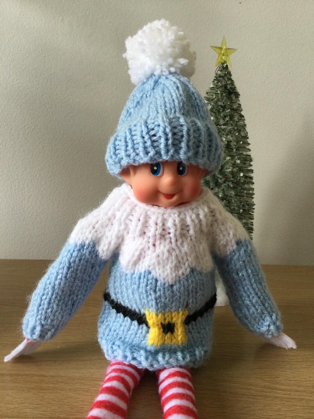 Elf Jumper With Belt, Christmas Elf, Elf Clothes, Hand Knitted. - Etsy
