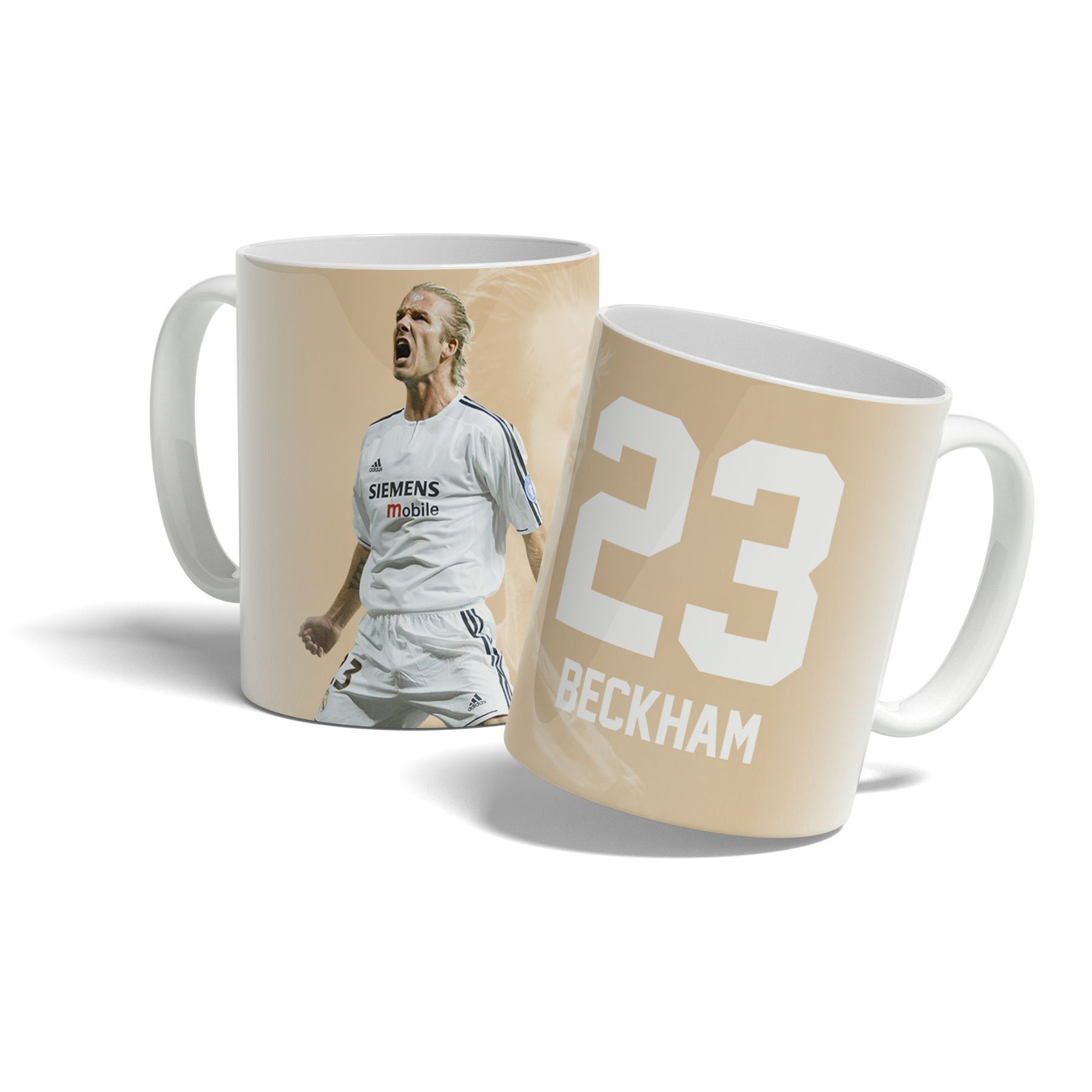 Beckham, David Beckham Mug, Real Madrid, Mug, Football Mug, White ...