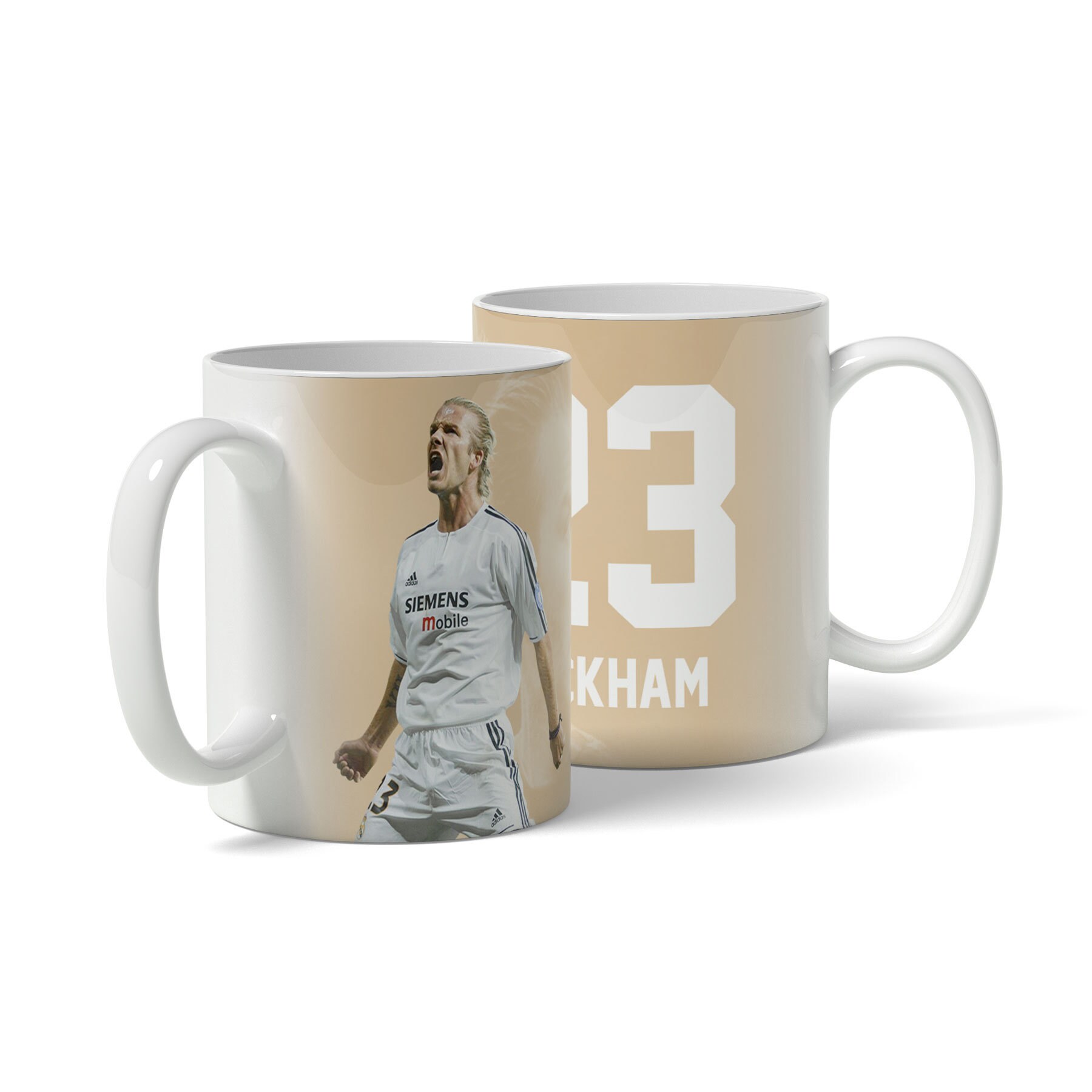 Beckham, David Beckham Mug, Real Madrid, Mug, Football Mug, White ...