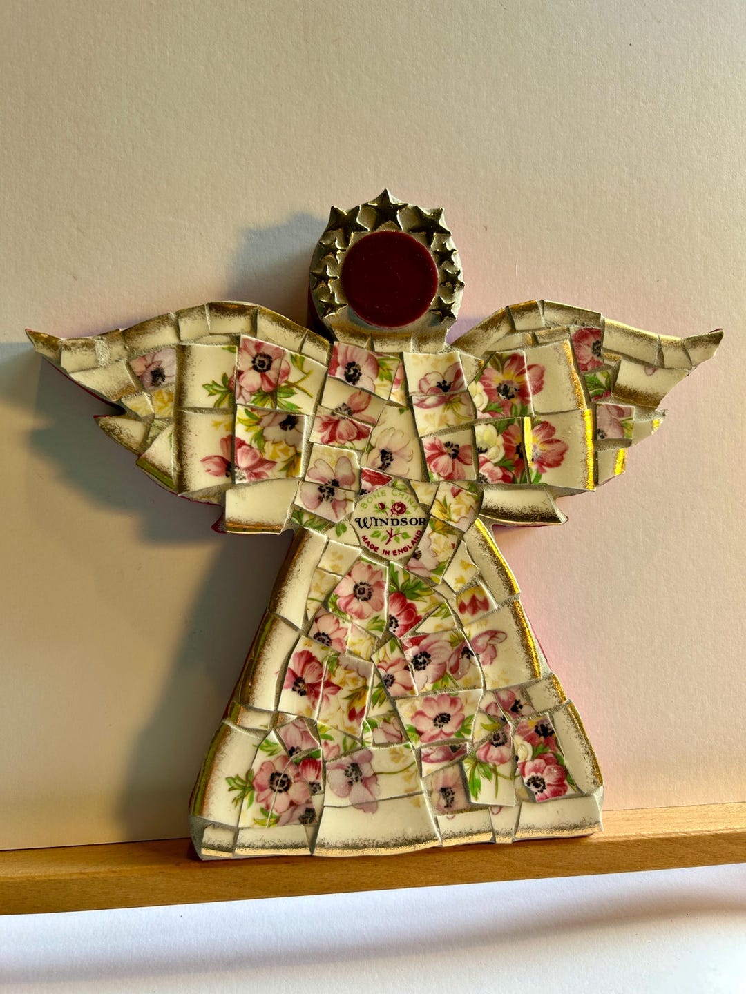 Vintage Bone China Mosaic Angel - Etsy