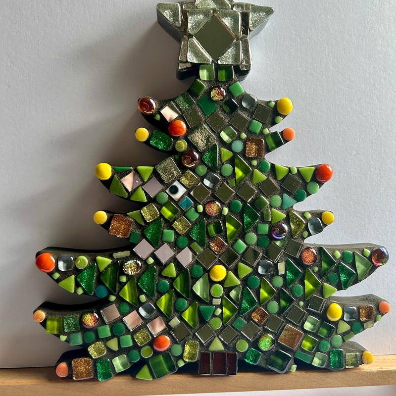 Mosaic Mirror Christmas Tree - Etsy UK