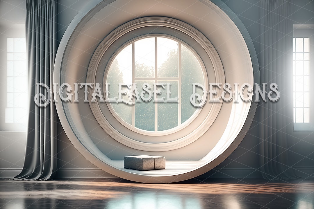 The Round Window Digital Background - Etsy