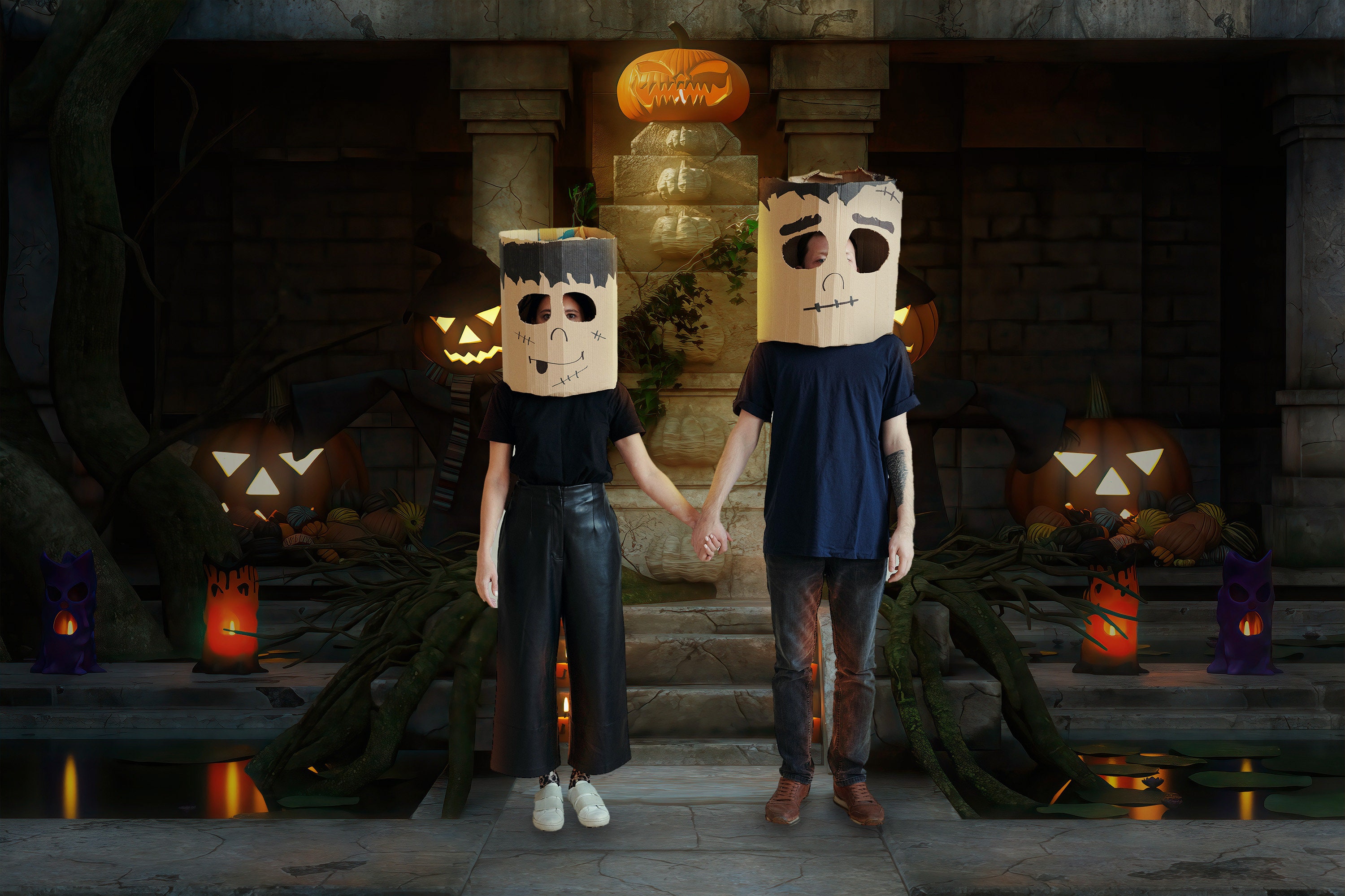 The Pumpkin Temple-digital Background-halloween Backdrop. - Etsy