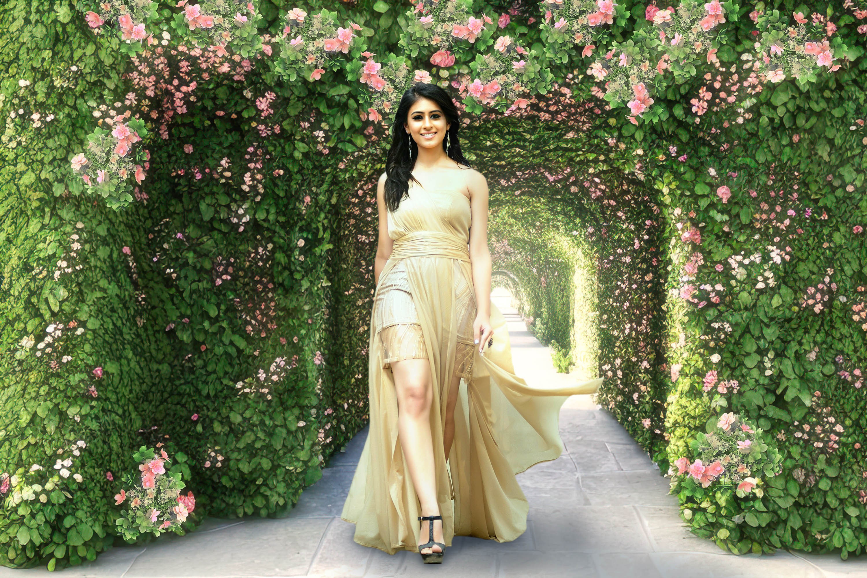 Flowed Archway Over a Stone Footpath Digital Background Photoshop ...