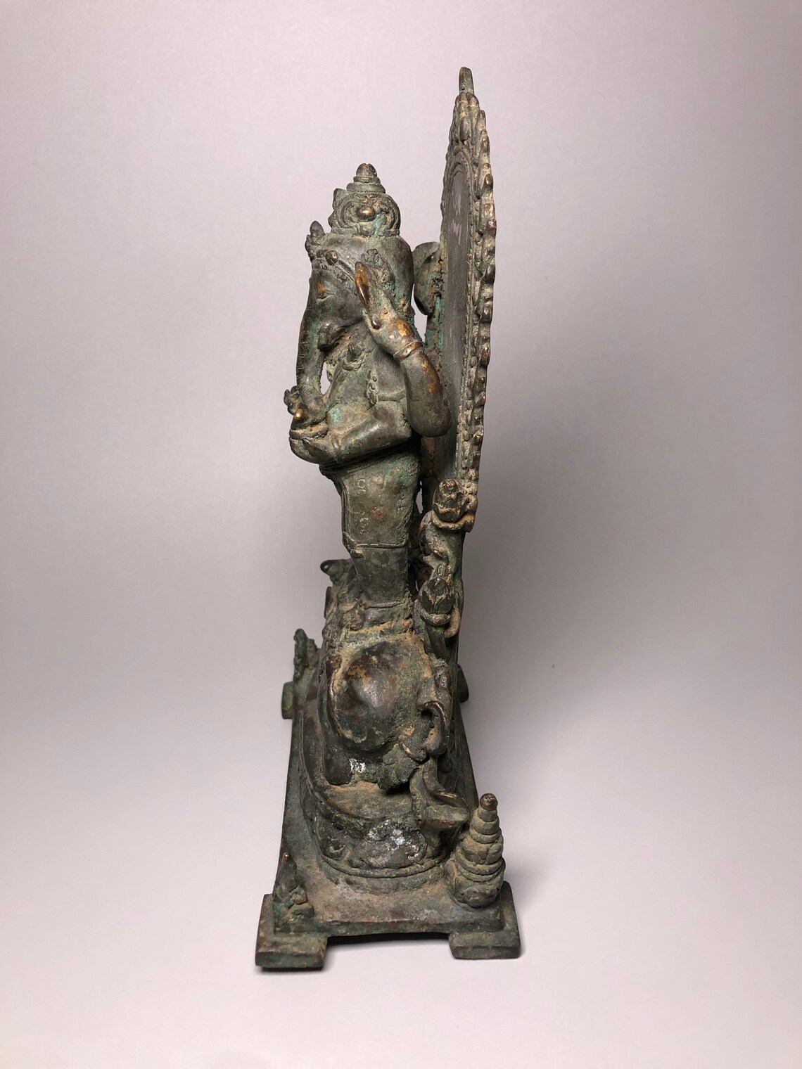 Antique Solid Bronze Ganesha Statue, Hindu God Altar, 9.8” - Etsy