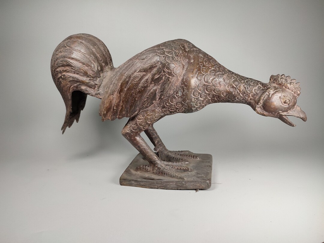 Antique Rooster Bronze, Rooster Statue, Rooster Figurine, Room Decor ...