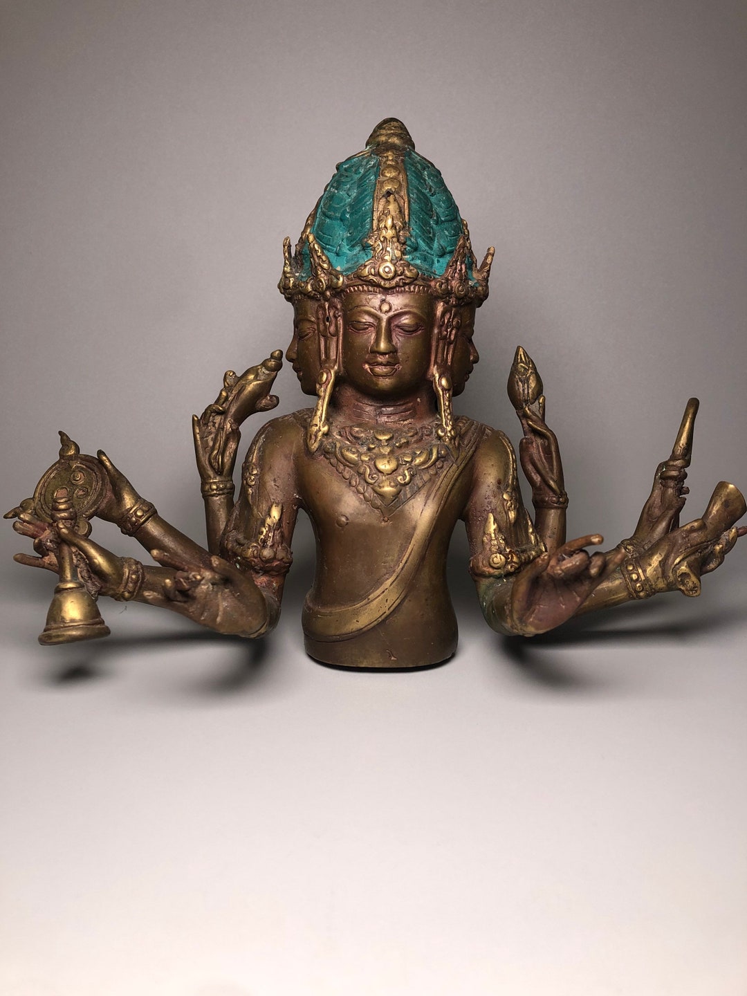 Lord Brahma Bronze Statue,four Face Brahma Statue,lord Figure ...