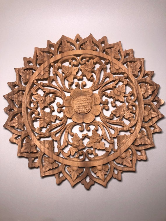 Flower Wood Wall Decorationwooden Wall Decorhandmade Wood | Etsy