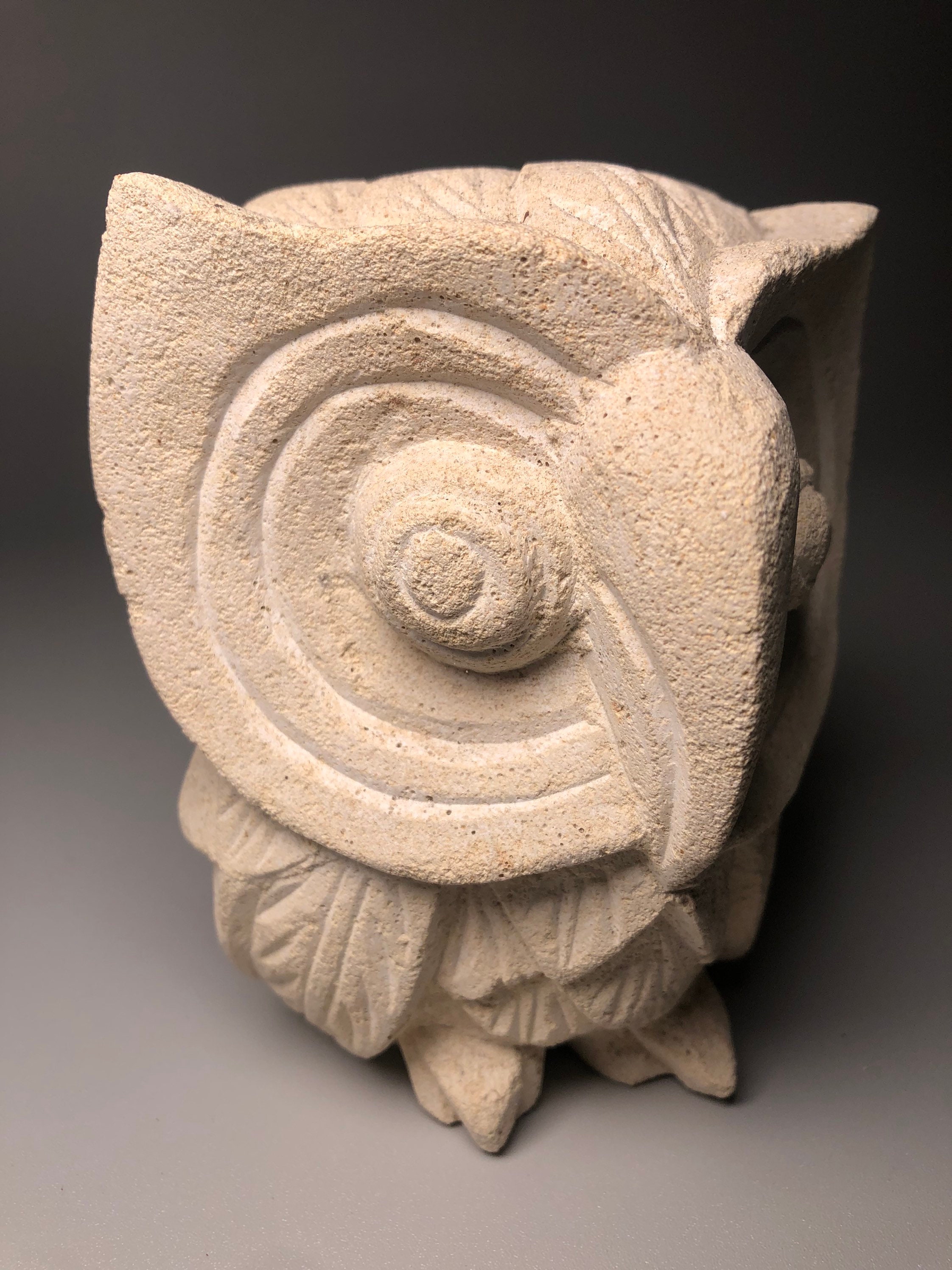 Wood Owl Sculpture, Handmade Home Decor (3.9x1.9x1.9”) - Etsy
