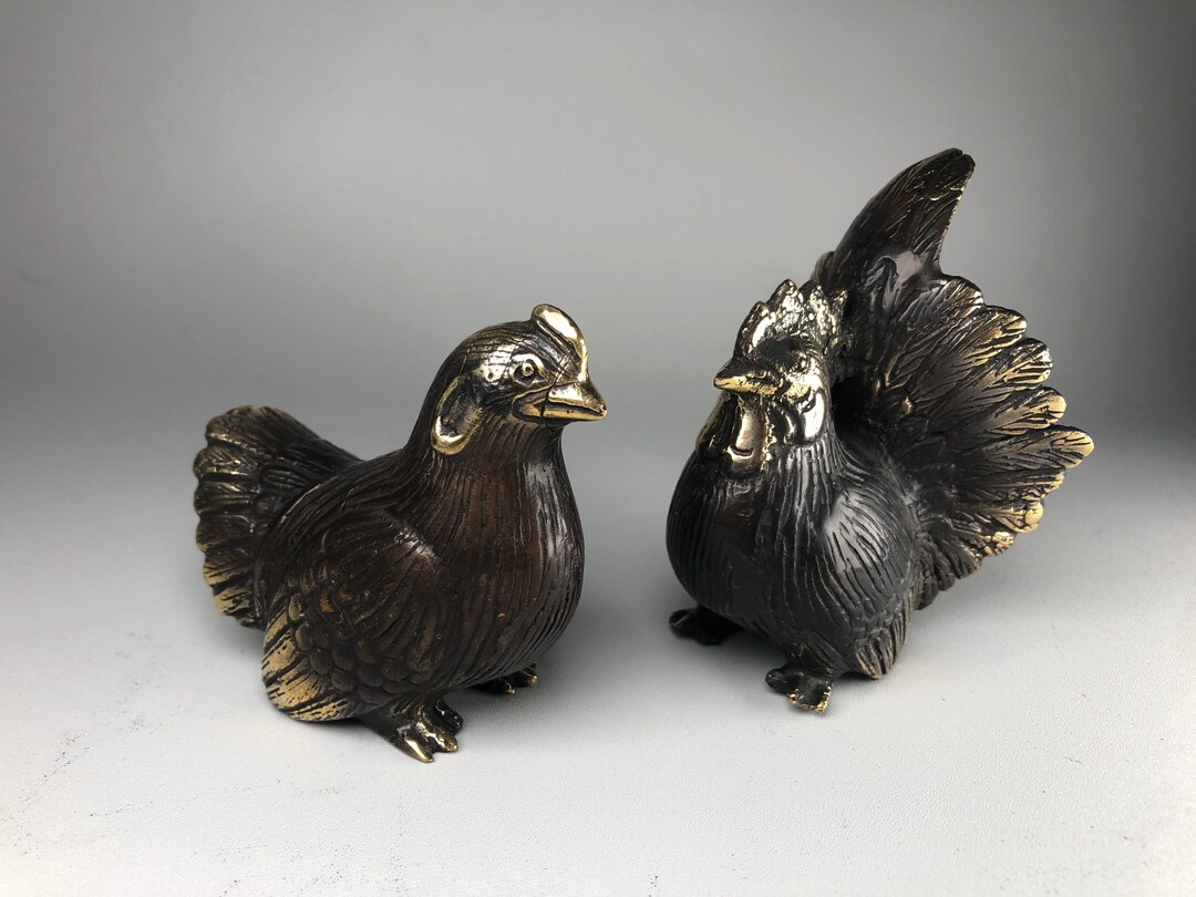 Bronze Chicken Statue, Rooster Bronze , Animal Lover, Home Decor, Bird ...
