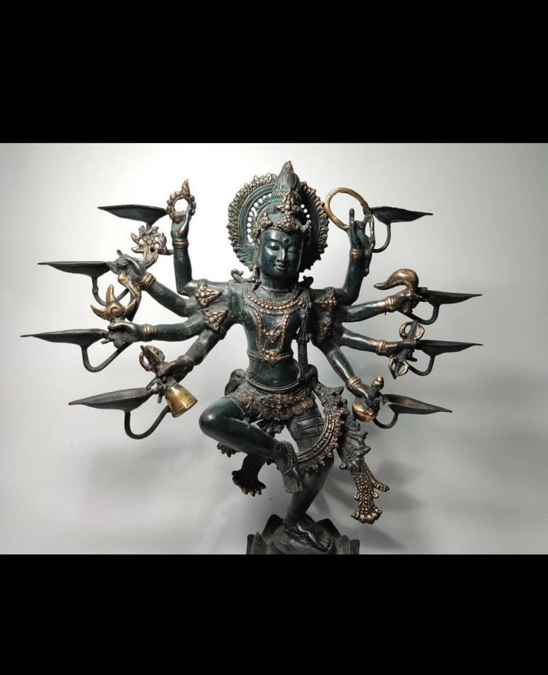 Bronze Dancing Krishna Statue, Eight Armed, Lotus Base - Etsy